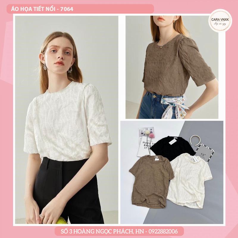 ÁO HỌA TIẾT NỔI 7064